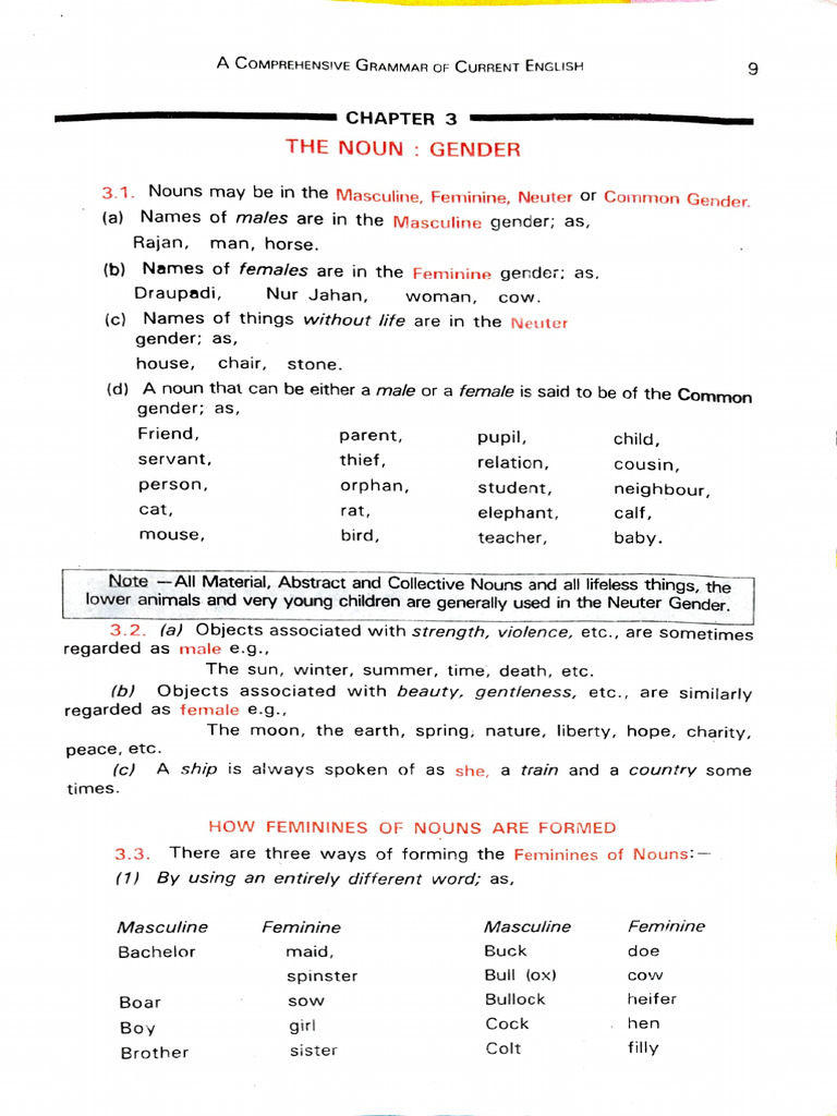 The Noun Gender | PDF | Grammatical Gender | Noun