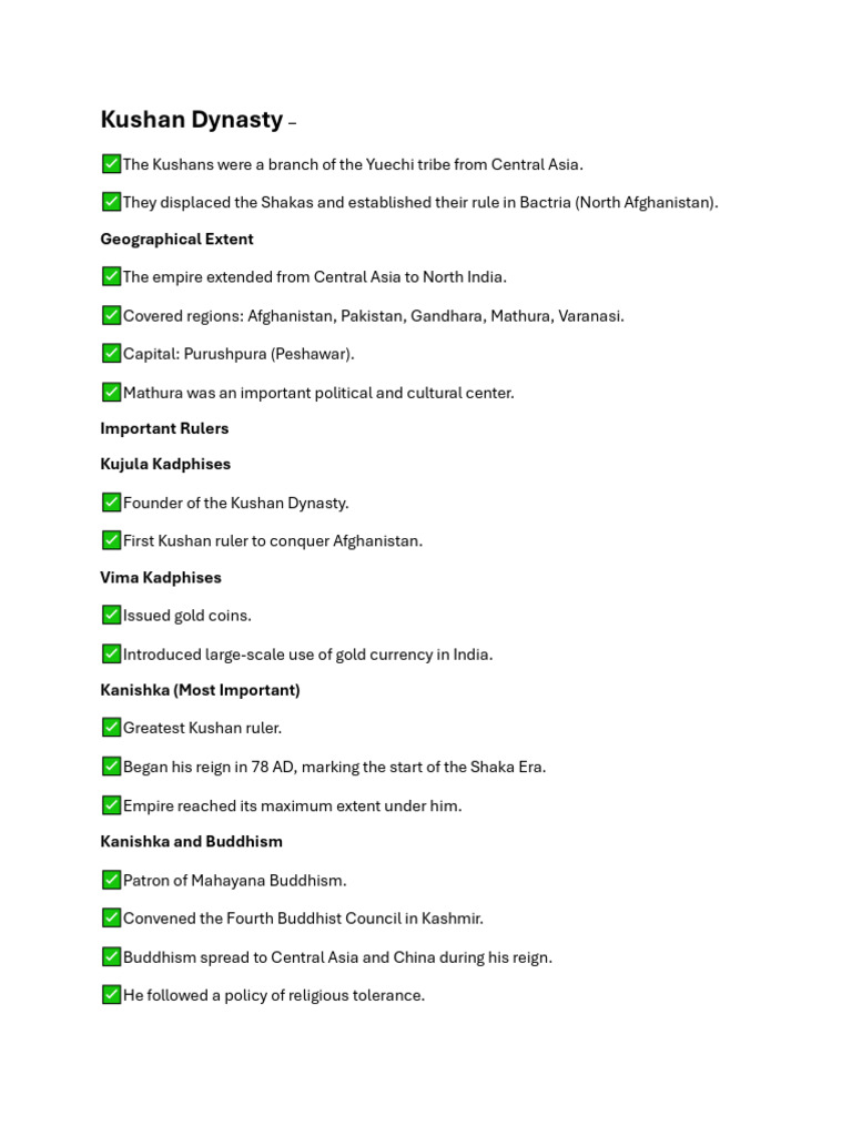 Kushan Dynasty | PDF
