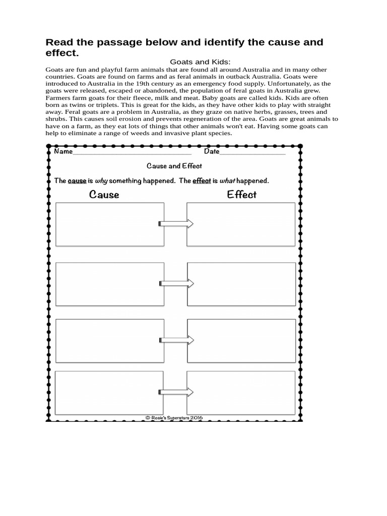 Cause and Effect Worksheet 2 | PDF
