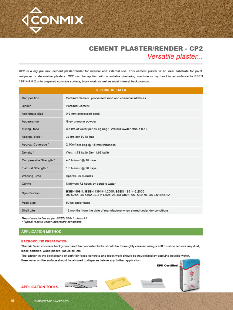 Cement Plaster - Render - CP2 | PDF | Plaster | Concrete