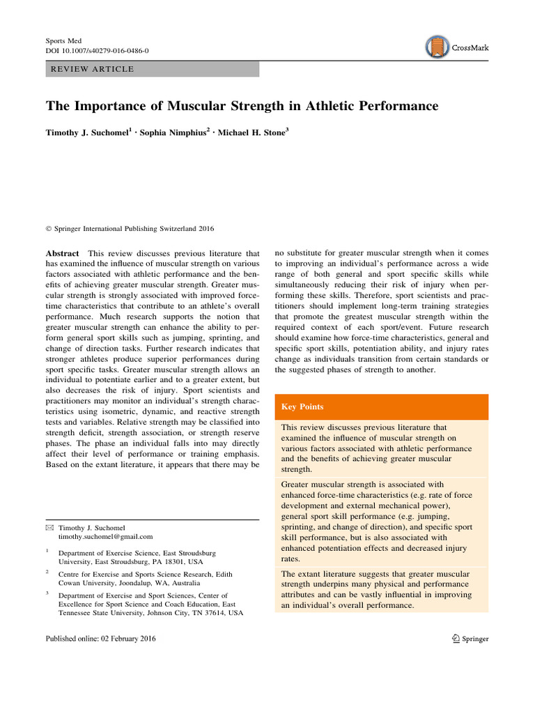 The Importance of Muscular Strength in Athletic Performance | PDF ...