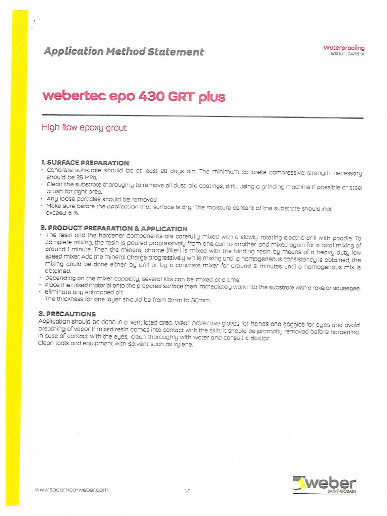 Data Sheet For Epo 430 GRT Plus | PDF