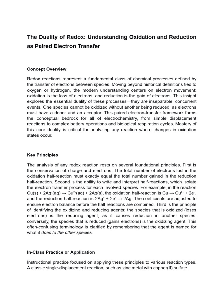 The Duality of Redox_ Understanding Oxidation and Reduction as Paired ...