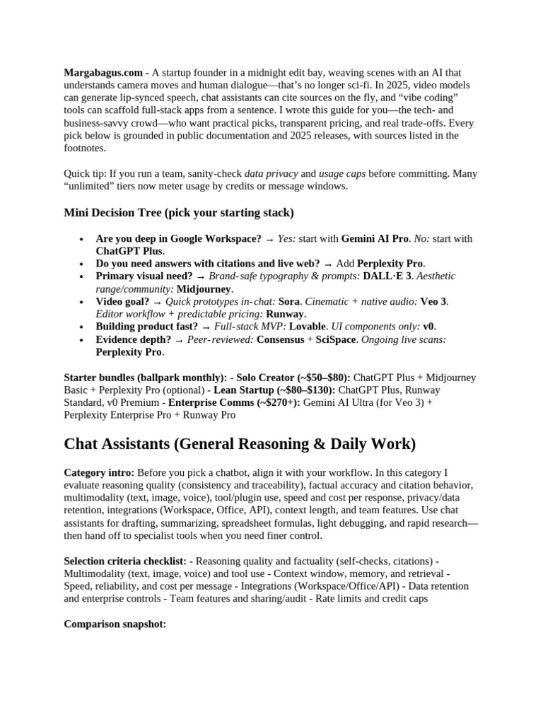 The Best AI Tools of 2025 - Hands-On Review and Use Cases | PDF