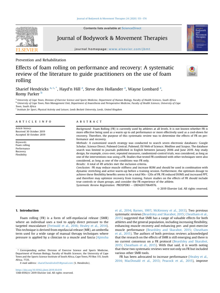 foam rolling | PDF | Systematic Review