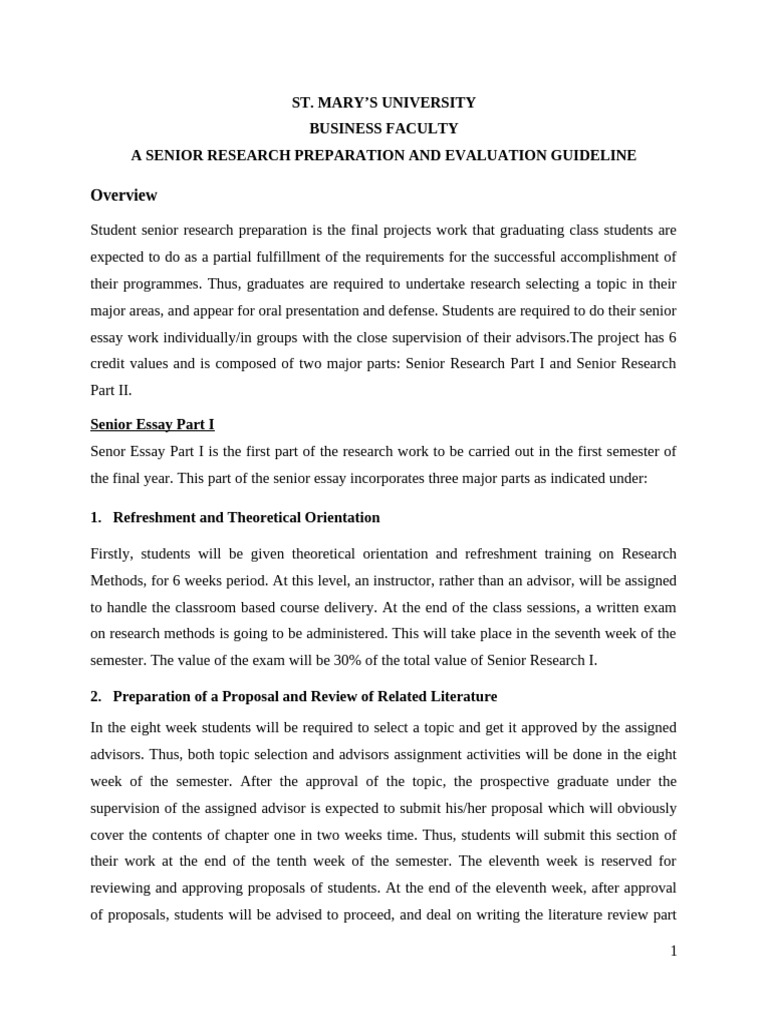 Senior Research Guideline | PDF | Analysis | Book Design