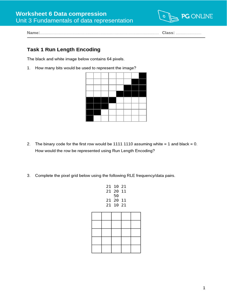T6 Worksheet 6 | PDF | Data Compression | Videotelephony