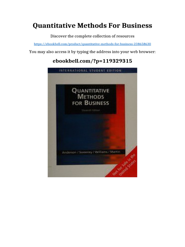 Quantitative Methods For Business Online Version | PDF | Rape ...