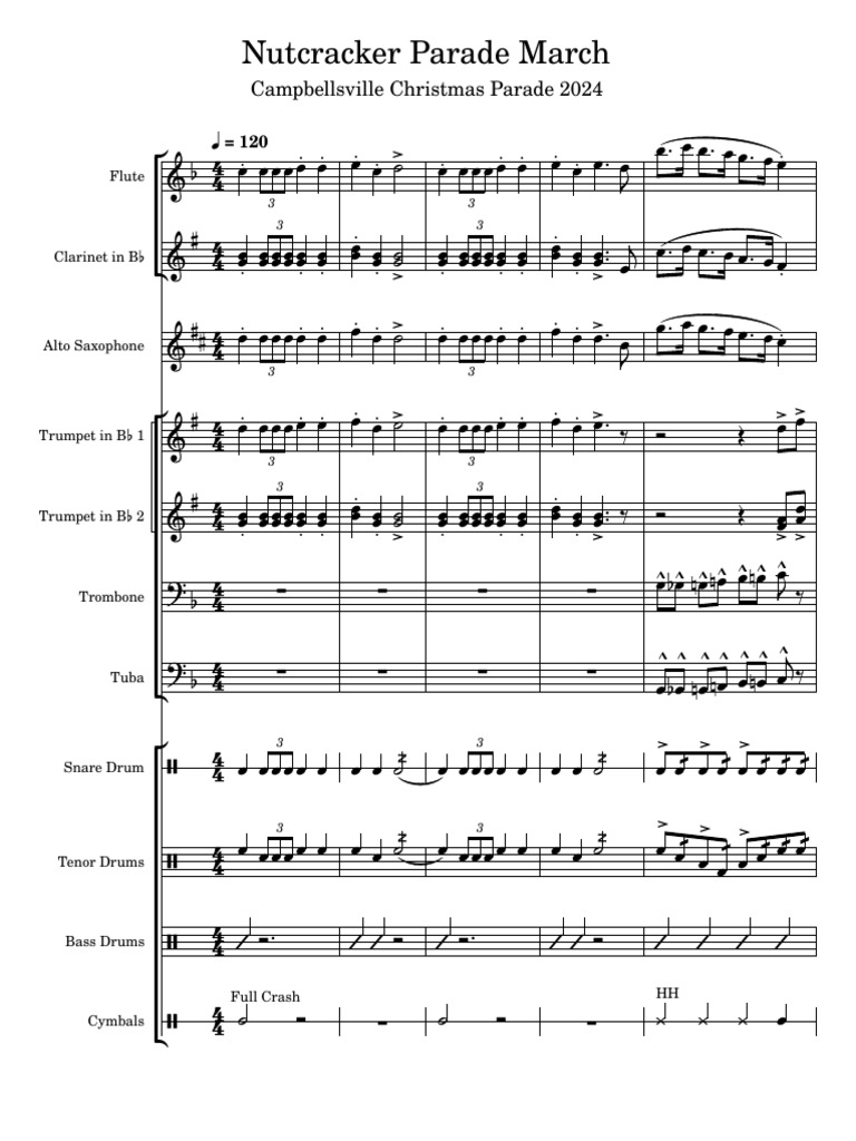 Nutcracker Parade March (1) | PDF | Music Production | Music Technology