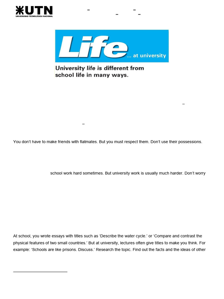 Academic Life at University | PDF | Noun | Linguistics