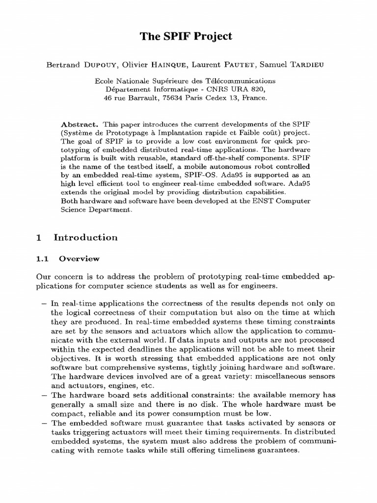 The SPIF project | PDF | Embedded System | Scheduling (Computing)