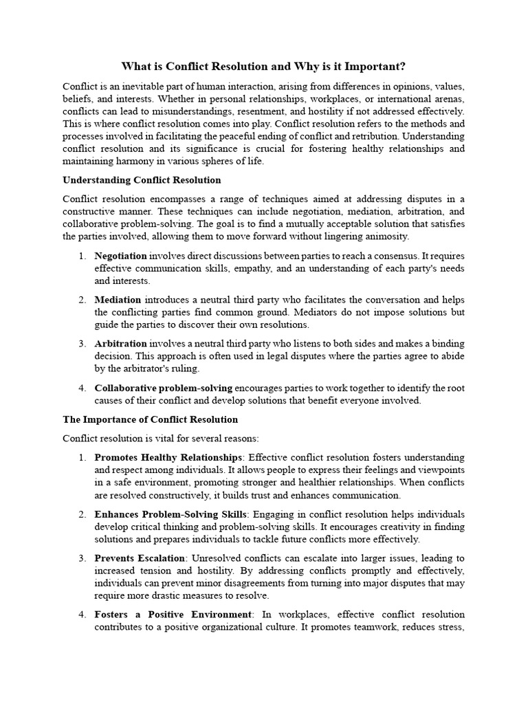 What Is Conflict Resolution - 241210 - 160732 - 260105 - 135427 | PDF ...