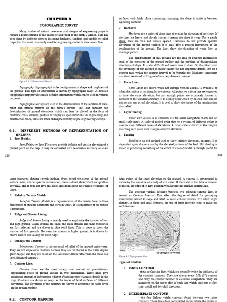 Fundamentals of Surveying Module 9 | PDF | Contour Line | Topography