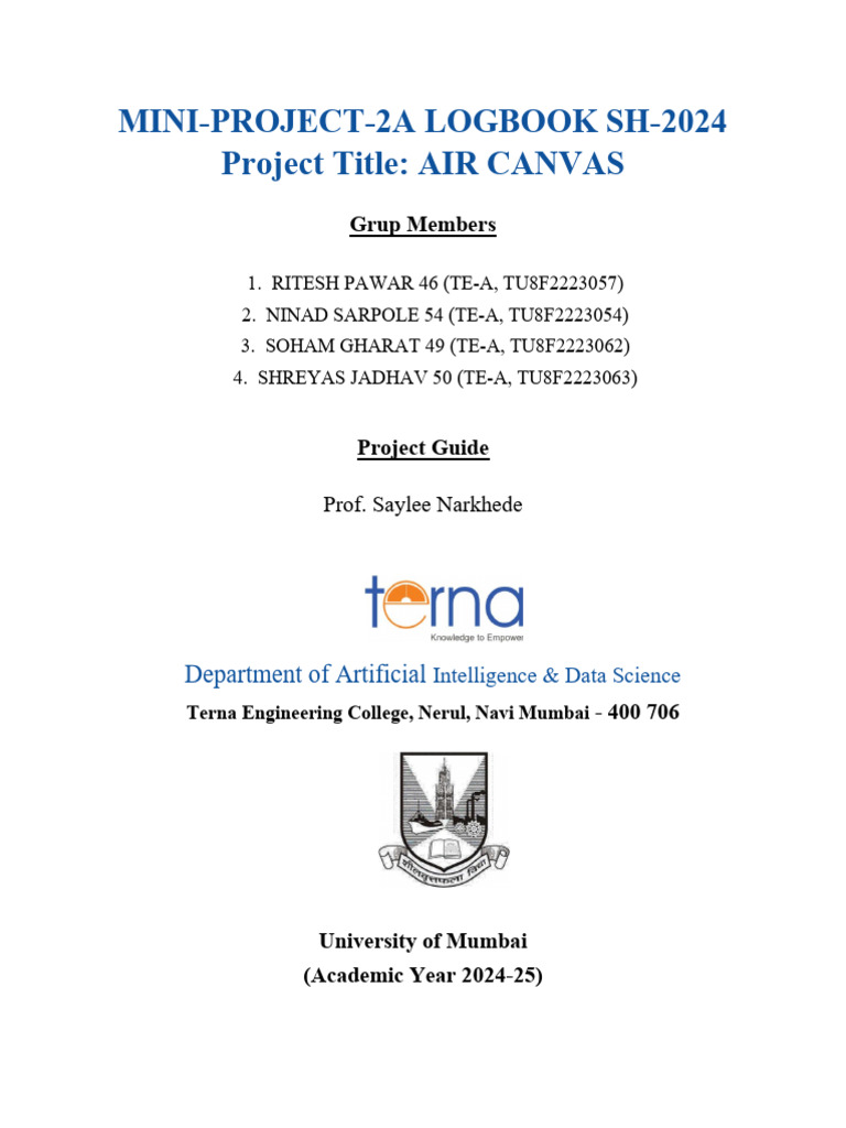 Air Canvas Logbook | PDF | Engineering | Science