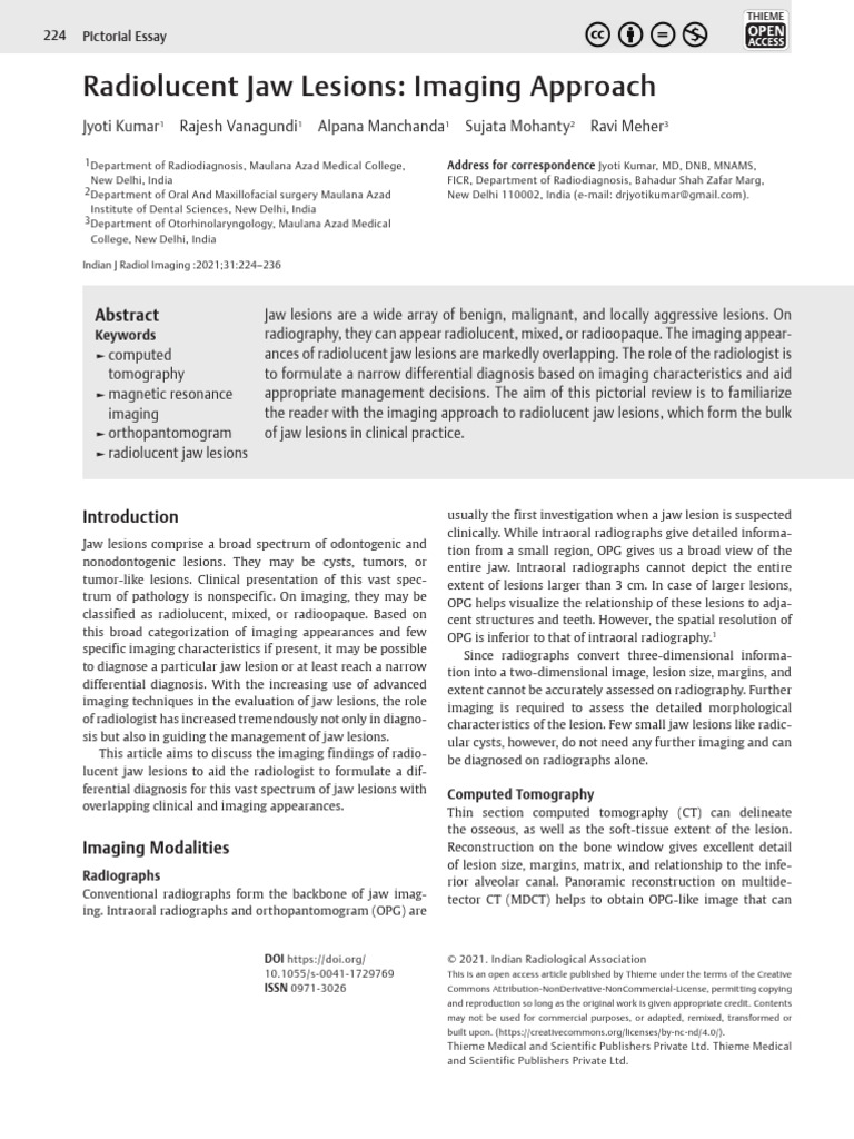 Jaw Lesions | PDF | Medical Imaging | Medical Specialties