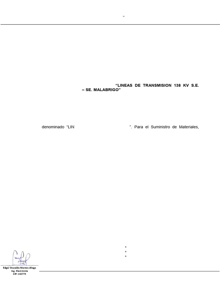 Calc Justif-Lp 10 Kv-Malabrigo | PDF | Aislador (Electricidad ...