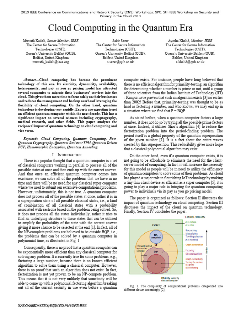 Cloud Computing in The Quantum Era | PDF | Quantum Computing | Public ...