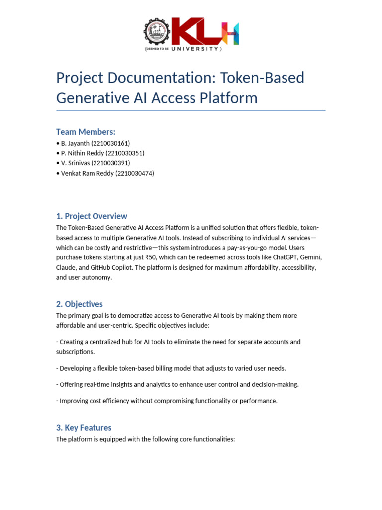Expanded Token Based GenAI Project Corrected | PDF | Artificial ...