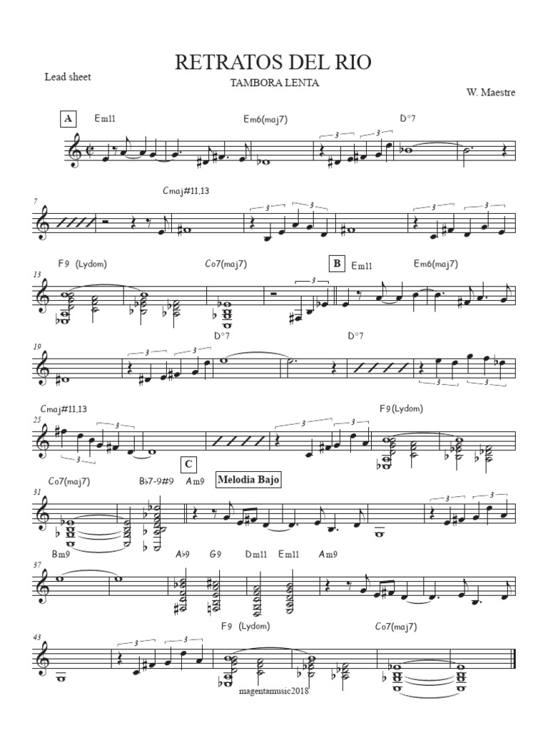 RETRATOS DEL RIO - Lead Sheet - Final - Score | PDF