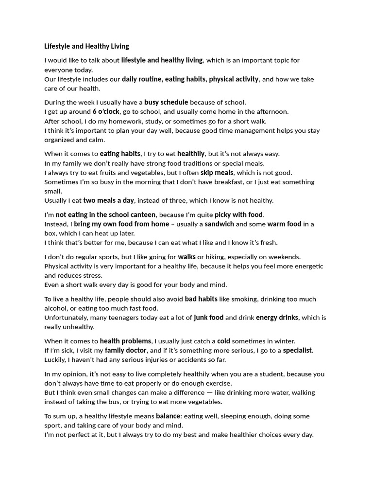 Lifestyle and Healthy Living | PDF | Meal | Determinants Of Health