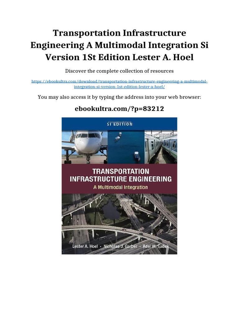 Transportation Infrastructure Engineering A Multimodal Integration SI ...