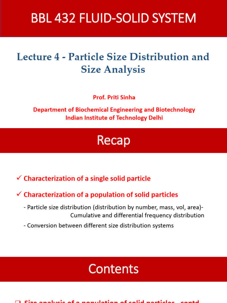 Lecture4 Particle Characterization 10Jan2025 (1) | PDF | Mean | Mode ...