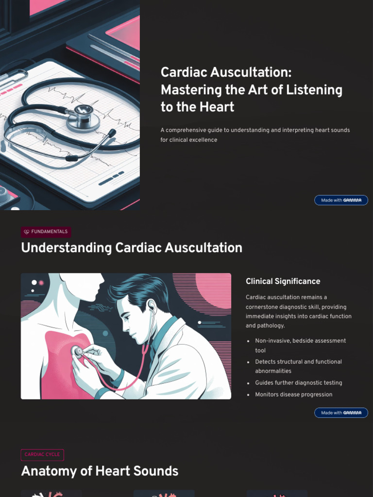 Cardiac Auscultation Mastering the Art of Listening to the Heart | PDF ...