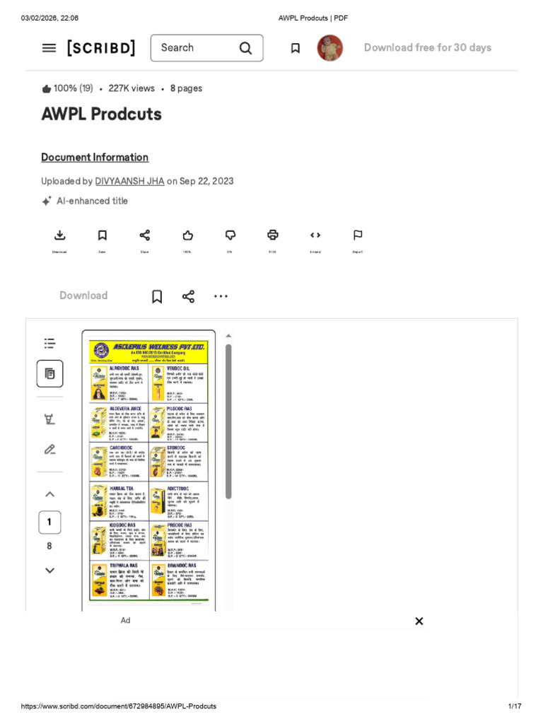 Awpl Prodcuts - PDF | PDF | Scribd