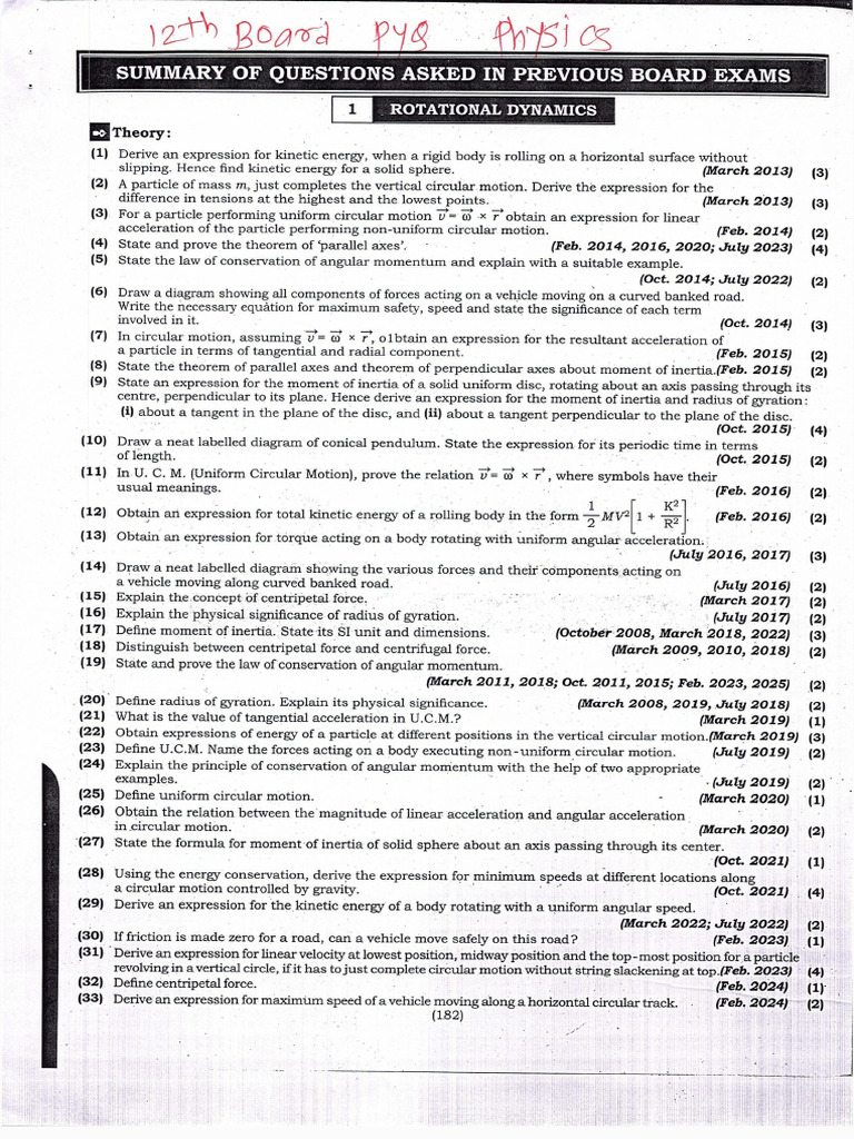 12 Th Physics Board Pyq_0001 | PDF