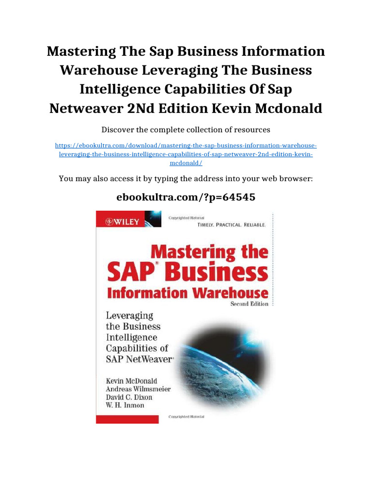 Mastering the SAP Business Information Warehouse Leveraging the ...