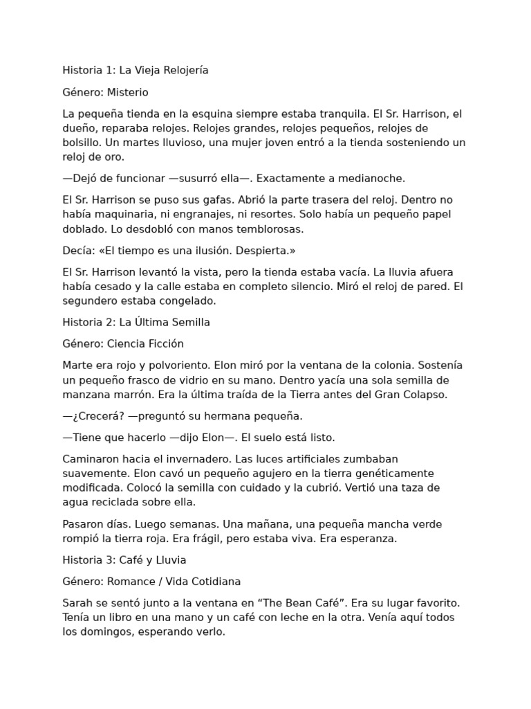 Short Stories Spanish | PDF