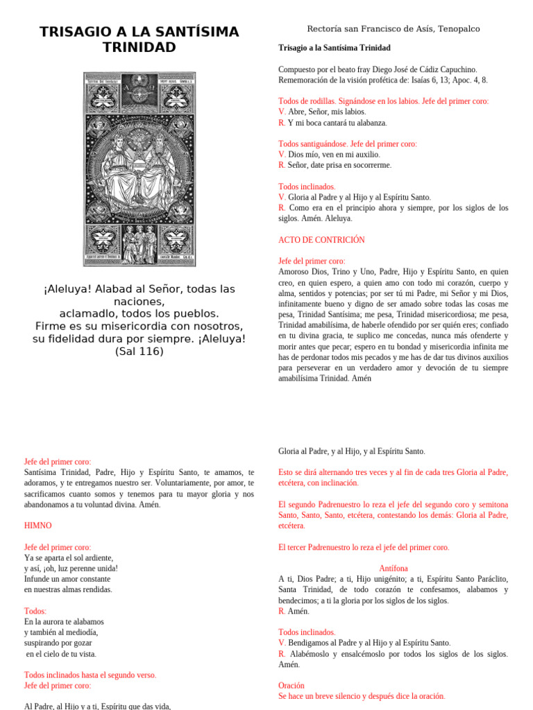 Trisagio Santisima Trinidad | PDF | eucaristía | Oración