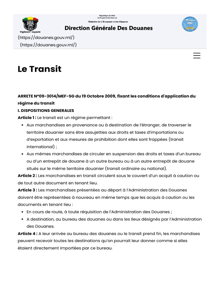Le Transit - Douanes | PDF | Transport | Aéroport