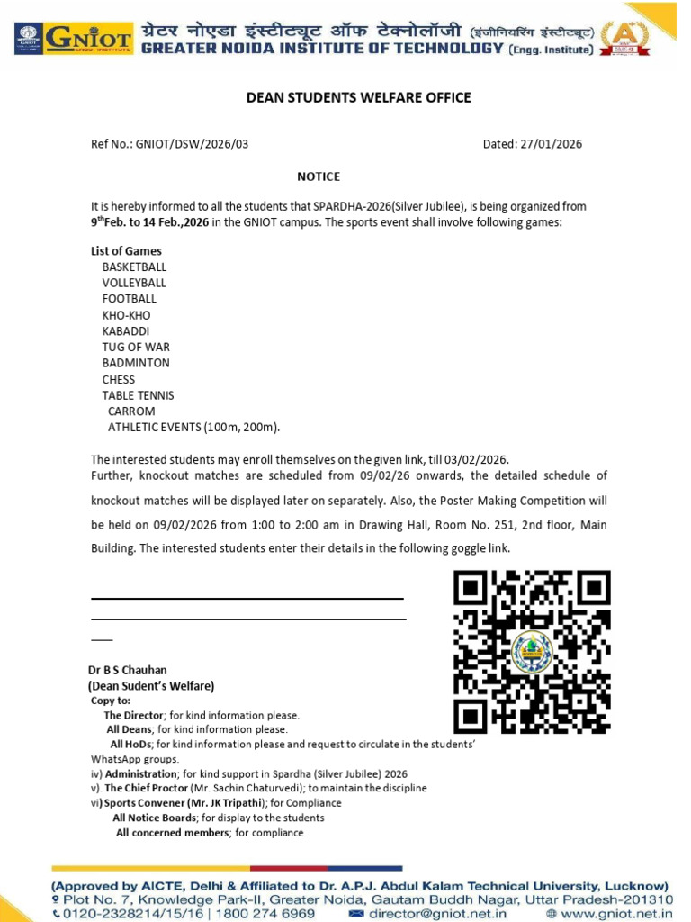 Spardha (Silver Jubilee) 2026 NOTICE | PDF