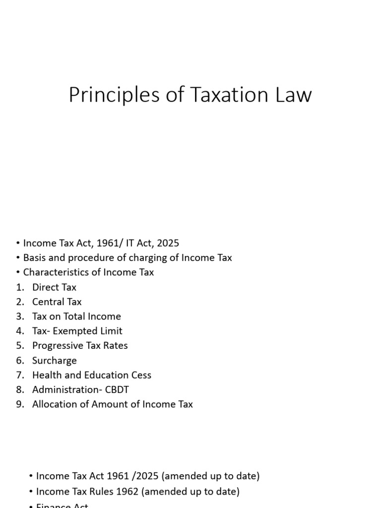 Principles of Taxation Law - PPT 2 | PDF | Cost Of Living | Taxes