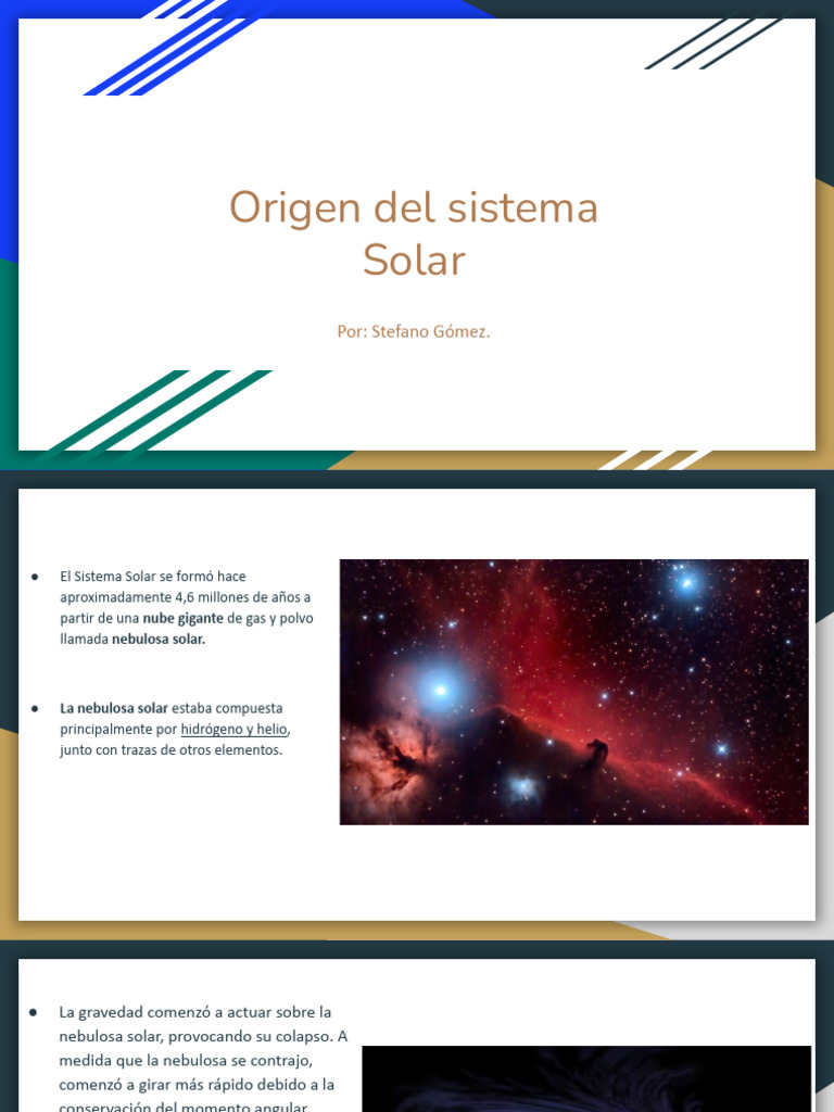 Origen Del Sistema Solar. Stefano Gomez. ISFD 112.Pptx | PDF ...