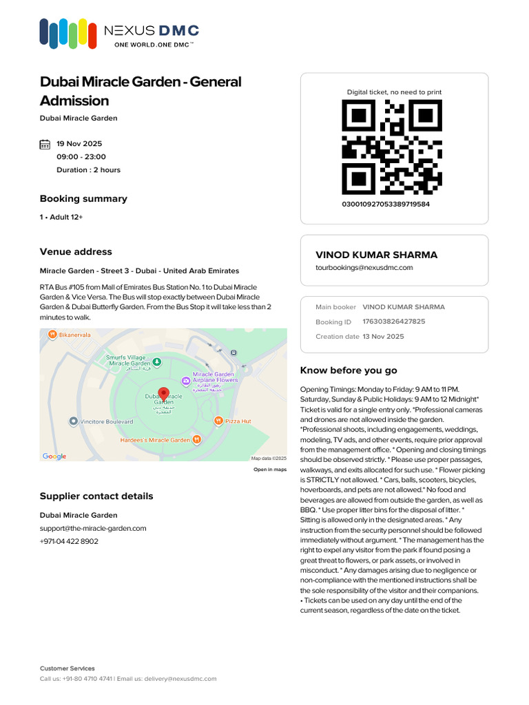 4131717-0_miracle-garden-ticket_28815 | PDF | Dubai