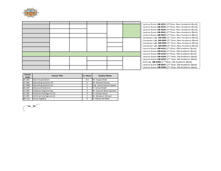 4DS Time Table Spring 2026 | PDF | Computing