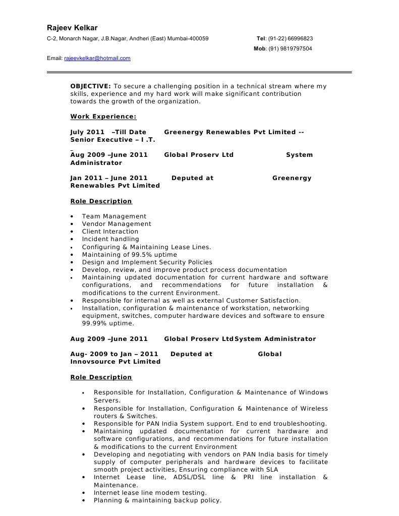 Rajiv Resume | PDF | Microsoft Windows | Technical Support