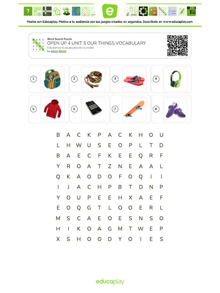 14829882-Open Up 4 Unit 5 Our Things Vocabulary | PDF