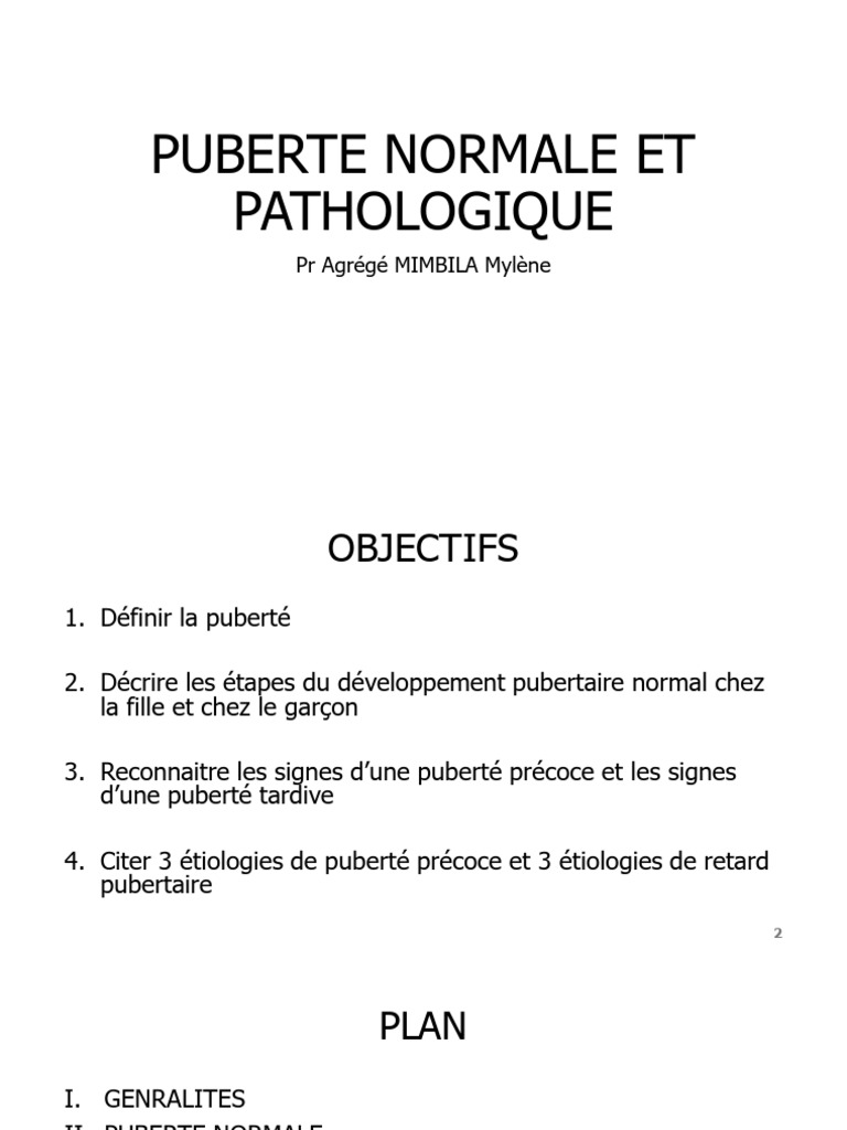 Puberte Normale Et Pathologique | PDF | Puberté | Hypothalamus