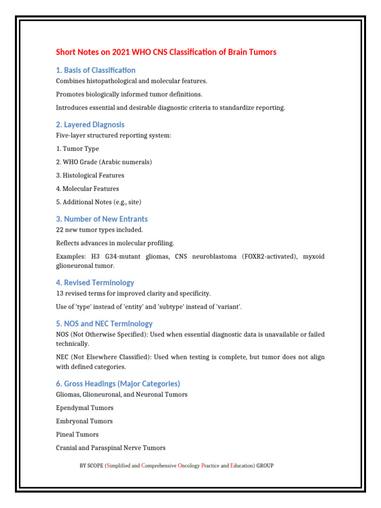 22.WHO CNS Classification 2021 | PDF | Brain Tumor | Glioma
