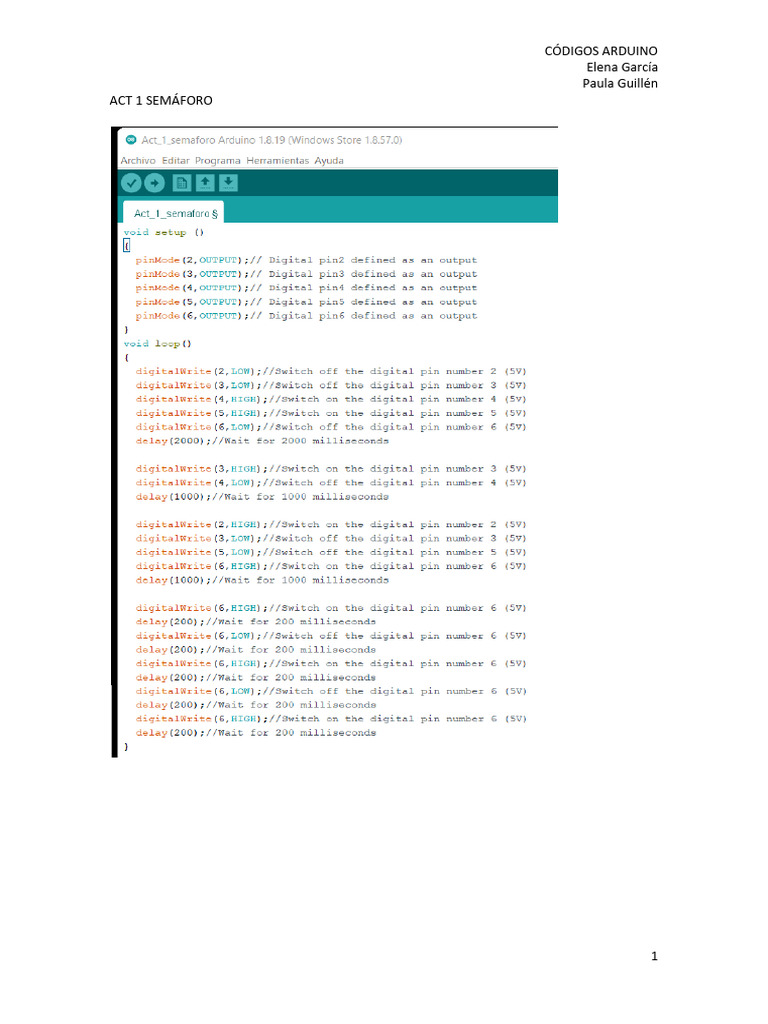 Códigos Arduino | PDF