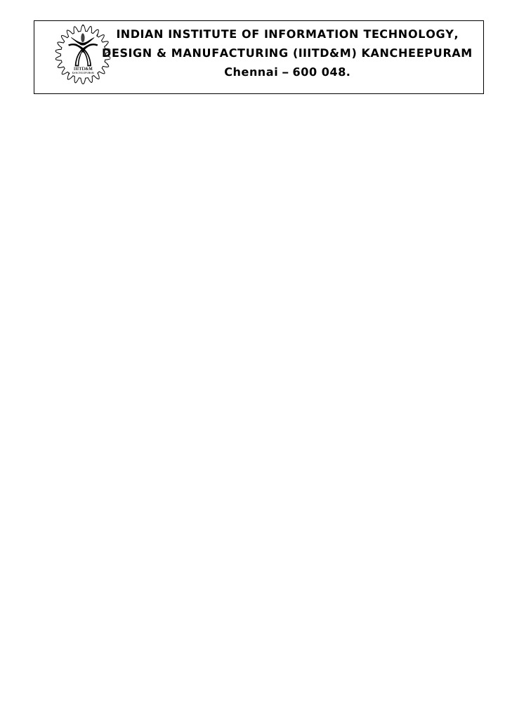 IIITD&M Kancheepuram Student Resume Template | PDF