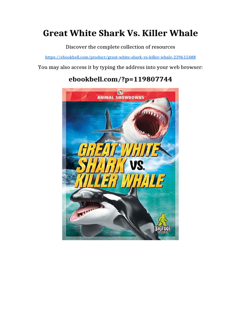 Great White Shark vs. Killer Whale Kindle & PDF Formats | PDF | Theodor ...