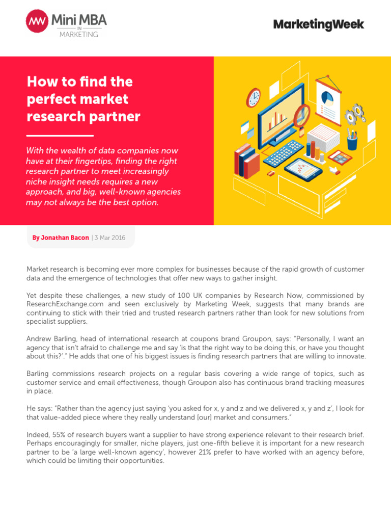 Finding A Perfect Research Partner | PDF | Marketing Research | Brand