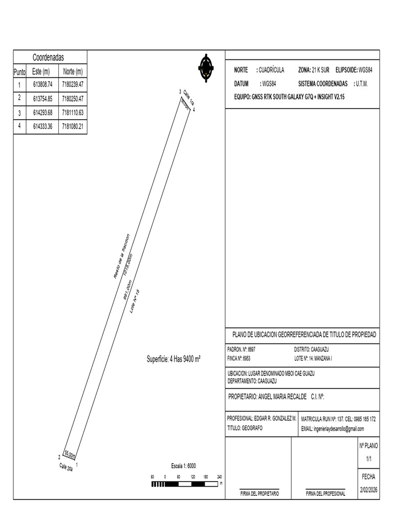 Padron 6697 Caaguazu | PDF | Geografía | Geodesia