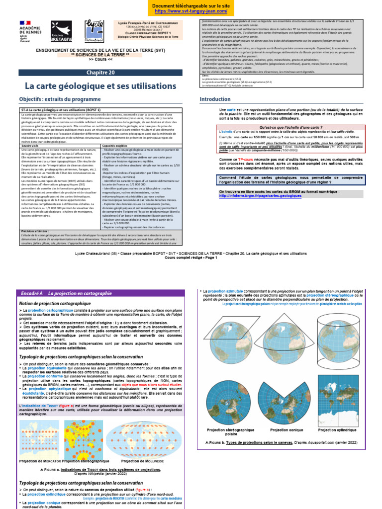 Bcpst1 20 Carte Geologique | PDF | Géologie | Sciences physiques