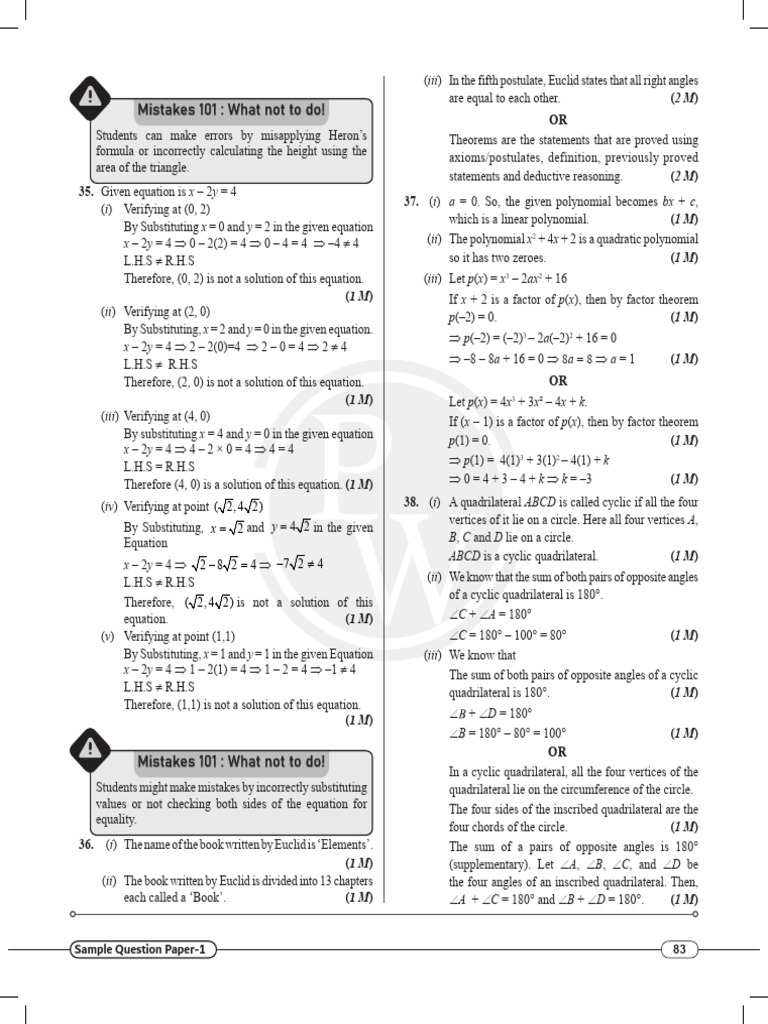 Class 9 Maths Sample Paper 1-Pages-3 | PDF | Angle | Circle