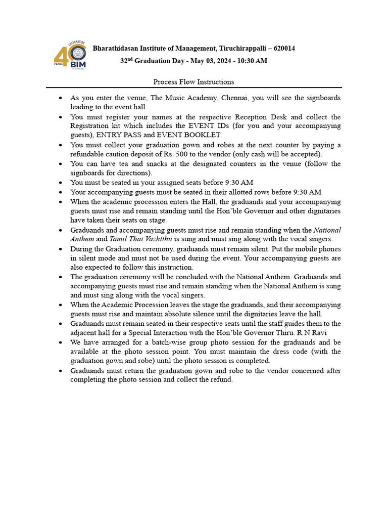 32nd GD - Process Flow Instructions (Final) | PDF | Rituals | Clothing